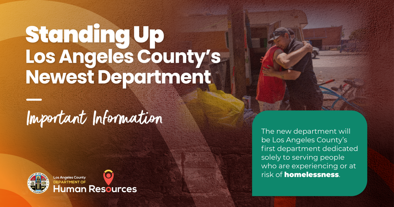 New County Department Dedicated to Homelessness